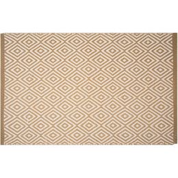 Fußmatte Pad, B:72cm H:8mm L:130cmsand, weiß, Kunstfaser, Außenbereich, Teppiche, "ANGIE, Schmutzfangmatte", Rauten Muster, In- und Outdoor geeignet,