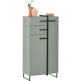 Midischrank BASIC BY BALCULINA "Palermo, BxHxT 60x119x35 cm", schilfgrünfarben, B:60cm H:119cm T:35cm, Holzwerkstoff, Schränke