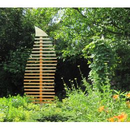 Rankhilfe Dobar, B:76cm H:186cm T:6,5cmnatur, Massivholz, Metall, Rankhilfen, "Gro&szlig;es Design-Rankger&uuml;st "Fraxinus-Blatt"", Rankhilfe 76x6,5x186cm,