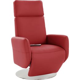 Sit & More Relaxsessel SIT & MORE, B:71cm H:112cm T:82cm, rot, Luxus-Kunstleder;NaturLEDER (echtes Rindsleder);Luxus-Microfaser (100% Polyester), Wohnzimmer,