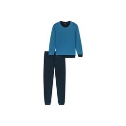 Herren Schlafanzug "Pyjama", uncover by Schiesser, Gr. L, blau, Obermaterial: 100% Baumwolle CO., Homewear-Sets