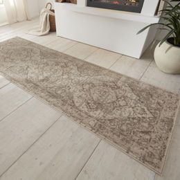 Teppich Hanse Home, B:80cm H:8mm L:200cm, beige, Polypropylen (PP), Wohnzimmer, Teppiche, "Sand", Kurzflor, L&auml;ufer, Orient, Vintage, Wohnzimmer,