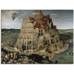 Wandbild Artland, B:80cm H:60cm T:1,8cm, bunt, Leinwand, Wohnzimmer, Bilder, "Der Turmbau von Babel. 1563", als Leinwandbild, Poster in verschied.