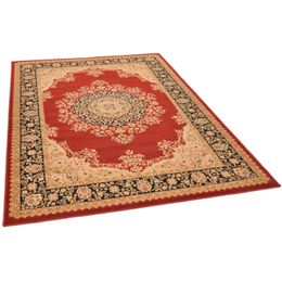 Wollteppich Theko, B:200cm H:12mm L:290cm, rot, Wolle, Teppiche, "Turan 809", reine Wolle, Orient-Optik, ideal im Wohnzimmer & Schlafzimmer