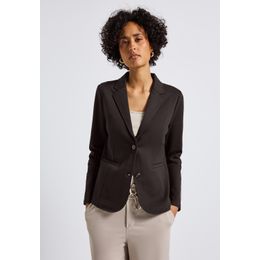 Street One Damen Jackenblazer, braun, Gr. 40, unifarben, Web, Obermaterial: 72% Polyester, 25% Viskose, 3% Elasthan, Blazer, mit Reverskragen und