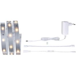 Paulmann LED-Streifen "MaxLED 250 Comfort Set Regal 1m 4W 300lm/m 2700K 12VA", Dioden 30 Stk. Flammen 1 Stk., Gesamtl&auml;nge 1m, silber, K&uuml;che,