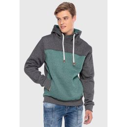 Cipo & Baxx CIPO & BAXX Herren Kapuzenpullover "Sweatshirts", grau, Gr. XL, unifarben, 70% Baumwolle, 30% Polyester, Pullover, im Kontrast-Look