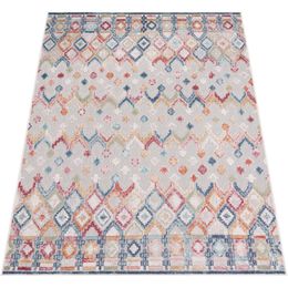 Teppich Paco Home, B:120cm H:10mm L:160cm, bunt, Polypropylen, Wohnzimmer, Teppiche, "Fusion 764", Kurzflor, Rauten Muster, In- und Outdoor geeignet,
