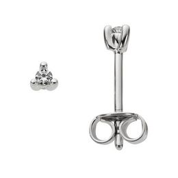 Firetti Damen Paar Ohrstecker "Schmuck Geschenk Gold 333 Ohrschmuck Dreieck Solitär", 0,04 P2 = erkennbare Einschlüsse, Diamanten Weißgold 333, weiß,