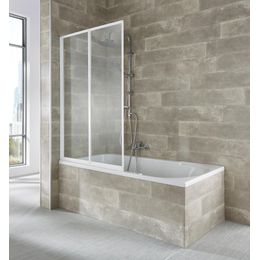 Badewannenaufsatz Welltime, B:100cm H:140cm, wei&szlig;, Duschw&auml;nde, "Nassau", Komplett zusammenfaltbar