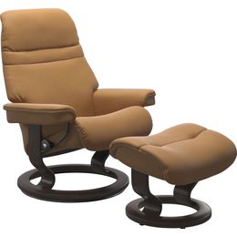Relaxsessel stressless, B:88cm H:103cm T:78cm, braun, Wohnzimmer, Sessel, "Sunrise", mit Classic Base, Größe L, Gestell Wenge
