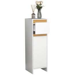 Hochschrank Vcm, B:30cm H:95cm T:30cmweiß, honig, eiche, Badezimmer, Schränke, "Badmöbel Midischrank Badschrank Schublade Malira"