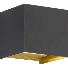 Fischer und Honsel LED Au&szlig;en-Wandleuchte, H:10cm L:11cm, schwarz, FISCHER & HONSEL, Leuchten, "Thore"