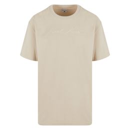 T-Shirt Karl Kani "Karl Kani KK Autograph Heavy Jersey Boxy Tee", Damen, Gr. L, braun, 100% Baumwolle, oversize, Rundhals, Shirts T-Shirt
