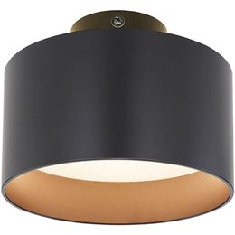 Globo LIGHTING LED Deckenleuchte "JENNY", 1 Stk.schwarz, Wohnzimmer, Leuchten, Deckenlampe / Schlafzimmer / Wohnbereich / schwarz / rund / Aluminium