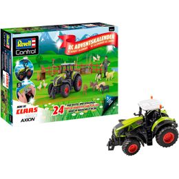 Revell Kinder Spielzeug-Adventskalender "Bauernhofabenteuer, mit RC Traktor Claas Axion 960 zum Selberbauen"grün, T:10cm, Adventskalender, inklusive