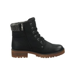 Tom Tailor Damen Schn&uuml;rstiefelette "Tom Tailor Stiefelette Lederimitat/Textil", Gr. 38, schwarz, Lederimitat, Textil, Schuhe