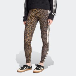 Damen Leggings "LEGGING", bunt, Gr. XS, adidas originals, Obermaterial: 93% Baumwolle, 7% Elasthan, Hosen, 3-Streifen Leo Print Leggings
