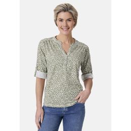 STOOKER WOMEN Damen 3/4-Arm-Shirt "MARIE Print Shirt Bluse 3/4-Arm"grün mosaic aop, Gr. S, Jersey, 100% Baumwolle, Shirts, Regular Fit Shirt Bluse