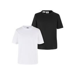 Urban Classics M&auml;dchen T-Shirt "Urban Classics Herren Boys Organic Basic Tee 2-Pack"wei&szlig;, schwarz, Gr. 122, unifarben, 100% Baumwolle, Shirts