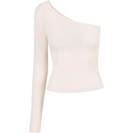 Urban Classics M&auml;dchen Langarmshirt "Urban Classics Damen Ladies Asymmetric Longsleeve"sandwei&szlig;, Gr. M, unifarben, 95% Baumwolle, 5% Elasthan, Shirts