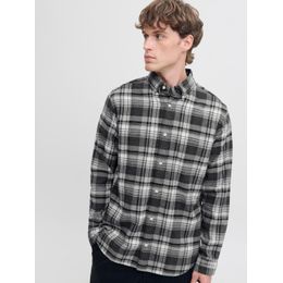 Jack & Jones JACK & JONES Herren Langarmhemd "JPRBLUBARKLEY FLANNEL X-MAS L/S SHIRT CH"charcoal gray, Gr. M, kariert, Web, Obermaterial: 100% Baumwolle, Hemden