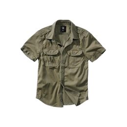 Langarmhemd Brandit "Brandit Herren Vintage Shirt shortsleeve", Herren, Gr. 5XL, US-Gr&ouml;&szlig;en, olive, 100% Baumwolle, unifarben, normal, Hemden
