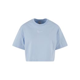 Karl Kani Damen T-Shirt "Karl Kani Small Signature Essential Crop Tee"lightblau, Gr. S, bedruckt, 100% Baumwolle, Shirts