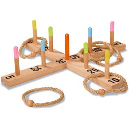 Eichhorn Kinder Spiel "Outdoor, Ringwurfspiel", bunt, Holz, B:50cm T:50cm, Spiele