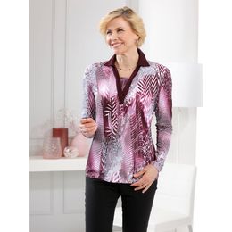 CLASSIC Damen 2-in-1-Shirt "Poloshirt", rot, Gr. 46, gemustert, mehrfarbig, 95% Viskose, 5% Elasthan, Shirts