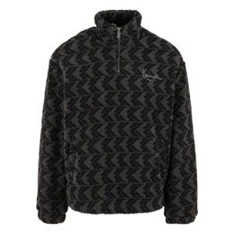 Karl Kani Herren Sweater "Karl Kani Metal Signature Monogram Teddy Troyer"schwarz, schwarzgrau, Gr. M, 100% Polyester, Sweatshirts