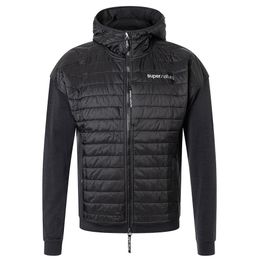 super.natural Hybridjacke "Warm Up" in Schwarz - 66% | Gr&ouml;&szlig;e S | Herren-outdoorjacken