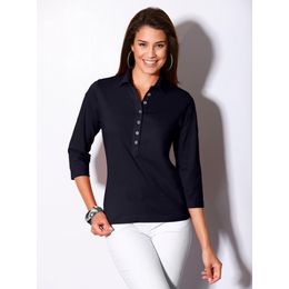 Casual Looks Damen Poloshirt "Poloshirt", schwarz, Gr. 38, unifarben, 50% Baumwolle, 50% Modal, Shirts