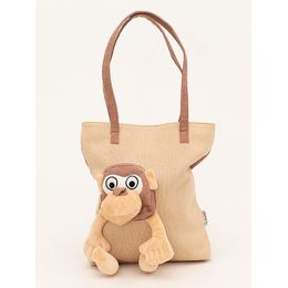 Crochetts Shopper "Monkey" in Beige/ Hellbraun - (B)35 x (H)36 x (T)5 cm - 47% | Kinder-rucksaecke-taschen