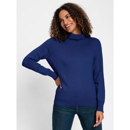 Casual Looks Damen Rollkragenpullover "Pullover", blau, Gr. 38, 100% Baumwolle, Pullover