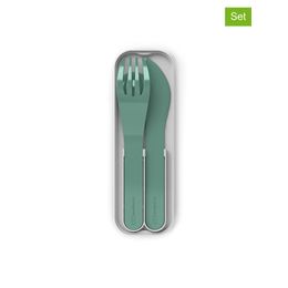 Monbento 4tlg. Besteck-Set in Gr&uuml;n - (B)4,7 x (H)14,7 x (T)1,6 cm - 20% | Damen-outdoor-ausruestung