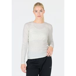 ENDURANCE ATHLECIA ATHLECIA Damen Langarmshirt "Lankae", grau, Gr. 44, unifarben, 57% Baumwolle, 38% Modal, 5% Elasthan, Shirts, mit feuchtigkeitsregulierenden