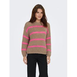 Only Pullover in Hellbraun/ Pink - 27% | Gr&ouml;&szlig;e L | Damen-pullover-cardigans