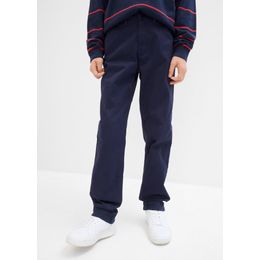 bonprix Kinder Chinohose, blau, Gr. 170, Obermaterial: 97% Baumwolle, 3% Elasthan, Hosen