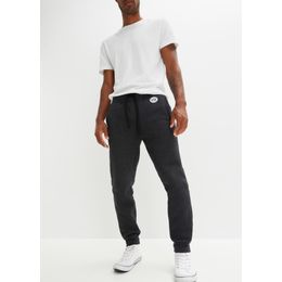 bonprix Damen Sweathose, schwarz, Gr. 44, Obermaterial: 60% Baumwolle, 40% Polyester. Besatz: 58% Polyester, 32% Baumwolle, 10% Elasthan. Futter: