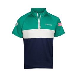 Trollkids Fahrradshirt "Trondheim" in Gr&uuml;n/ Dunkelblau - 39% | Gr&ouml;&szlig;e 104 | Kinder-oberteile