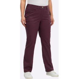 sheego Damen Funktionshose, lila, Gr. 48, unifarben, 98% Baumwolle, 2% Elasthan, Hosen