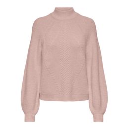 Only Damen Stehkragenpullover "ONLSEA LS DETAIL HIGHNECK ZL KNT"rose smoke detail:melange, Gr. XL, meliert, Strick, Obermaterial: 50% Viskose, 27%