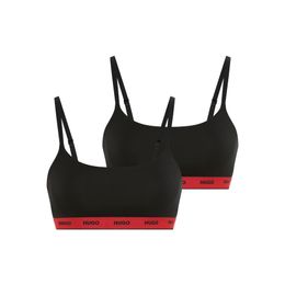 HUGO UNDERWEAR Damen Bralette "TWIN BRALETTE STRIPE", Gr. XXL, schwarz, Jersey, Obermaterial: 95% Baumwolle, 5% Elasthan, BHs, ungepolstert