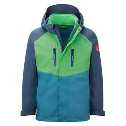 Trollkids 3in1-Funktionsjacke "Bryggen" in Blau/ Gr&uuml;n - 43% | Gr&ouml;&szlig;e 116 | Kinderjacken