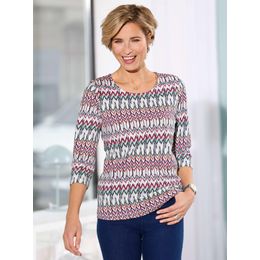 Classic Basics Damen 3/4-Arm-Shirt "3/4-Arm-Shirt", pink, Gr. 44, bedruckt, gemustert, mehrfarbig, 100% Baumwolle, Shirts