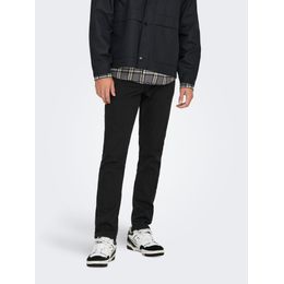Only & Sons ONLY & SONS Herren Slim-fit-Jeans "ONSLOOM SLIM BOX PIM DNM MU OTL"schwarz, Gr. 36, Abriebeffekte, Denim/Jeans, Obermaterial: 50% Baumwolle, 30%