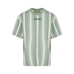 T-Shirt Karl Kani "Karl Kani Retro Gradient Stripes T-Shirt", Damen, Gr. XL, grün, 100% Baumwolle, bedruckt, oversize, Rundhals, Shirts T-Shirt