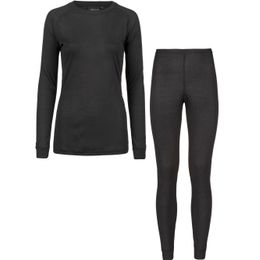 WHISTLER Damen Funktionsshirt "Funktionsw&auml;sche-Set Oppdal", schwarz, Gr. 44, unifarben, 100% Polyester, Shirts, mit Langarmshirt und Tight