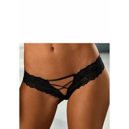 Damen Panty-Ouvert, Petite Fleur Gold, Gr. 40, schwarz, Spitze, Obermaterial: 90% Polyamid, 10% Elasthan, Unterhosen, aus schöner transparenter Spitze